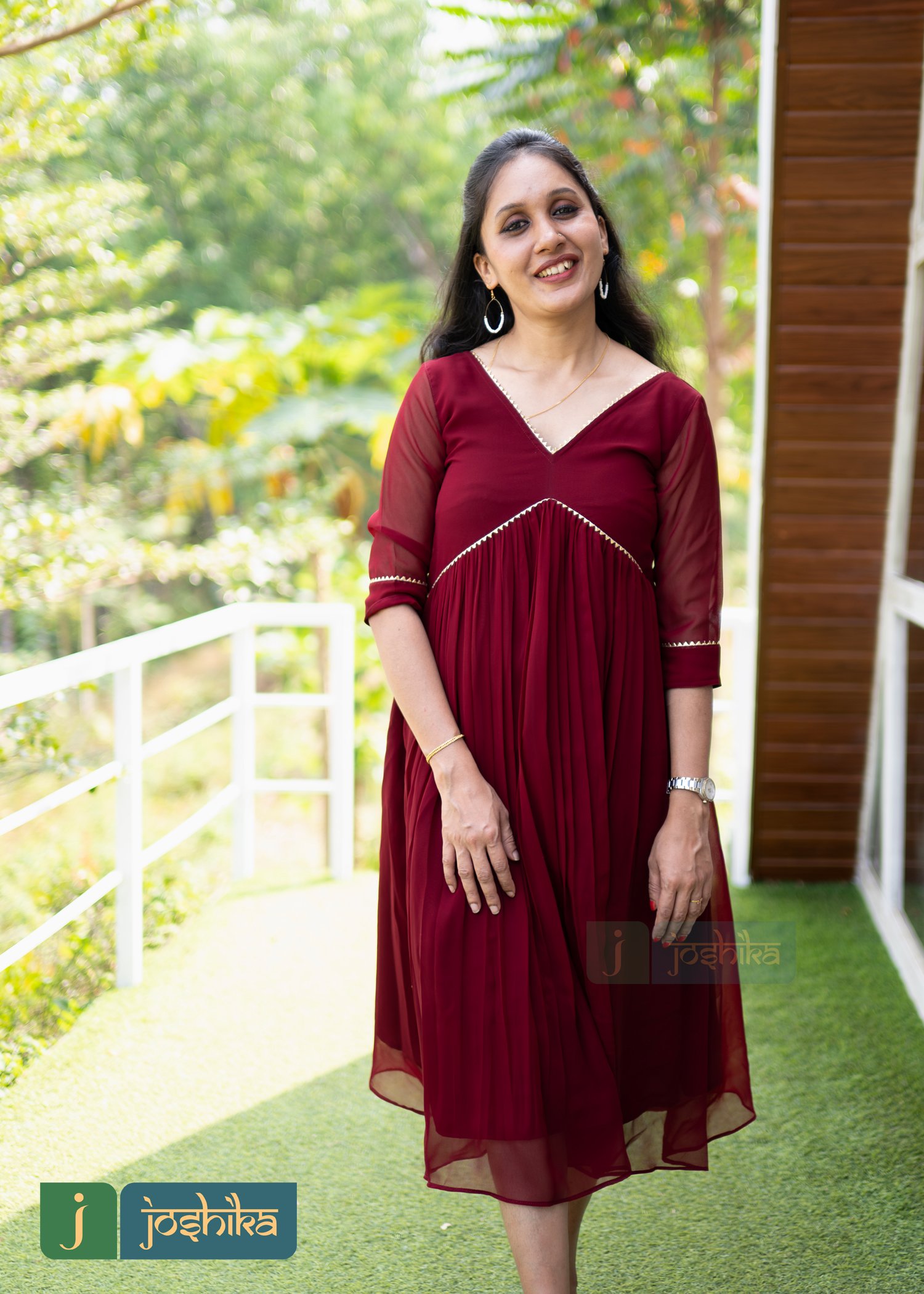 MERON COLOR ALIYACUT KURTA – Joshika